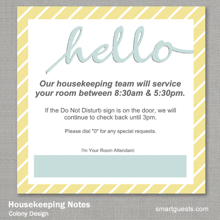 Housekeeping Notes